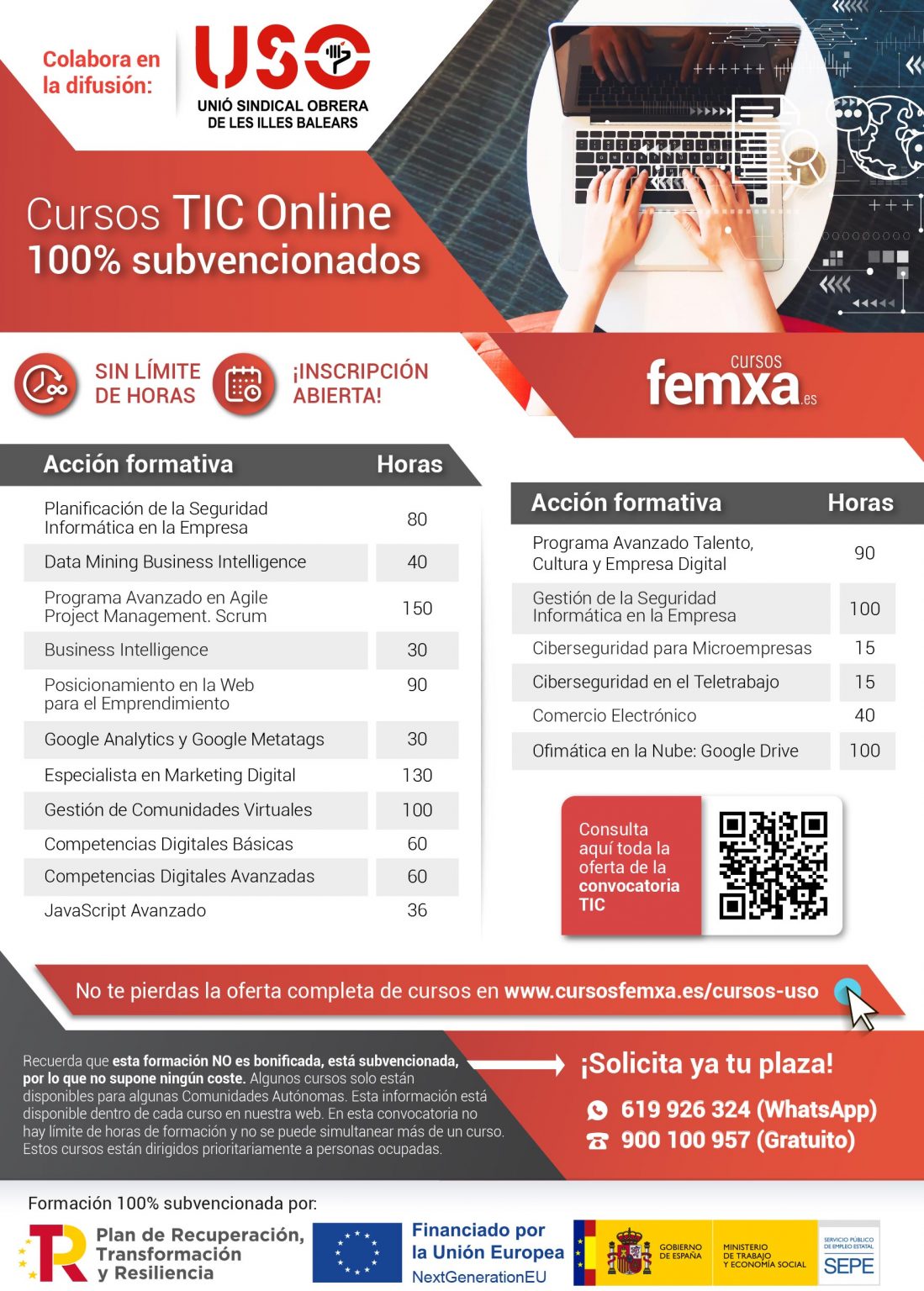 USO y Femxa te traen los mejores cursos de formación laboral en TIC y ...
